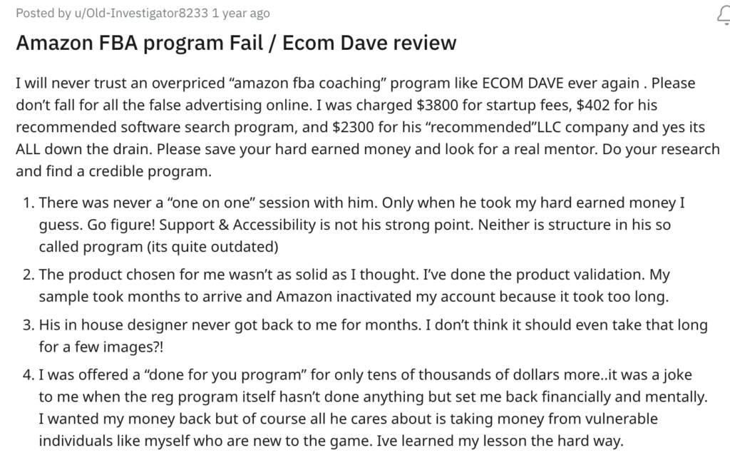 Ecom Dave Review: Scam or Legit?