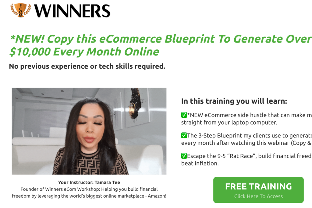 Tamara Tee Reviews: Is FBA Winners Course a Scam?